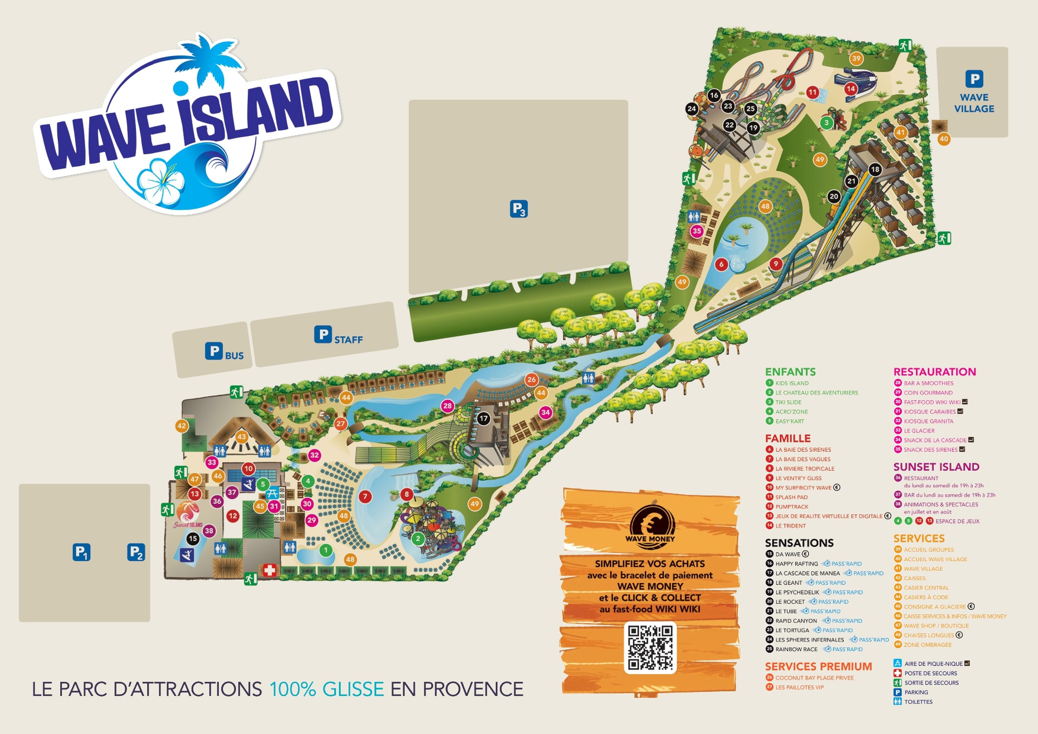 Plan du Parc aquatique WAVE ISLAND - WAVE ISLAND